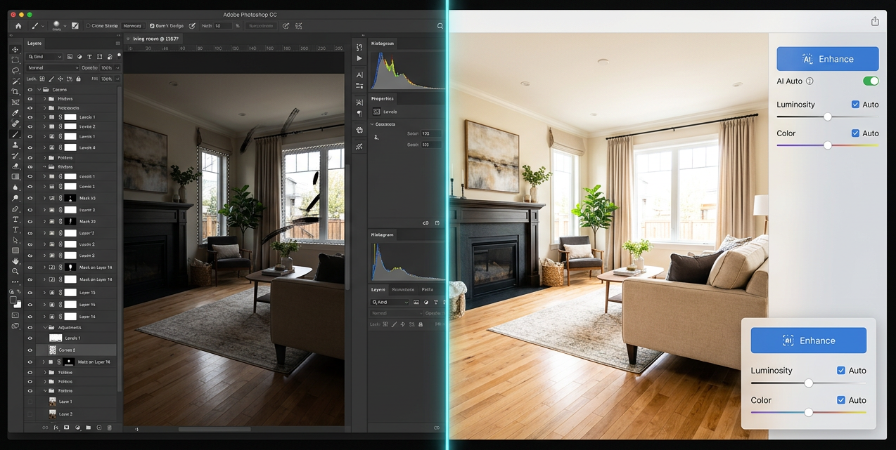 AI Photo Editing vs Photoshop for Real Estate: Speed, Cost & Quality ...